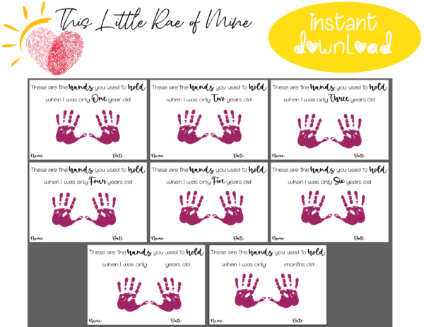 Hand you use to hold - milestone printable - handprint art - keepsake ...