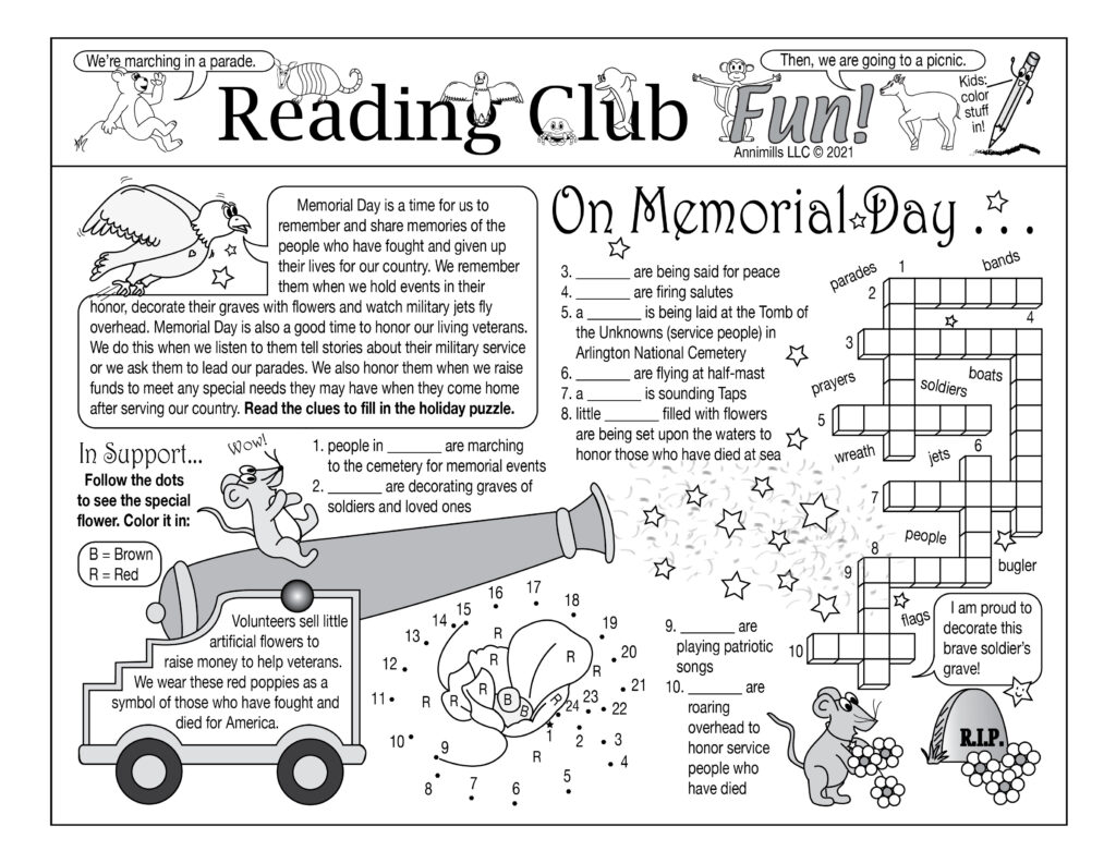 Memorial Day Printable Puzzles - Two-Page Activity Set, Word Search ...