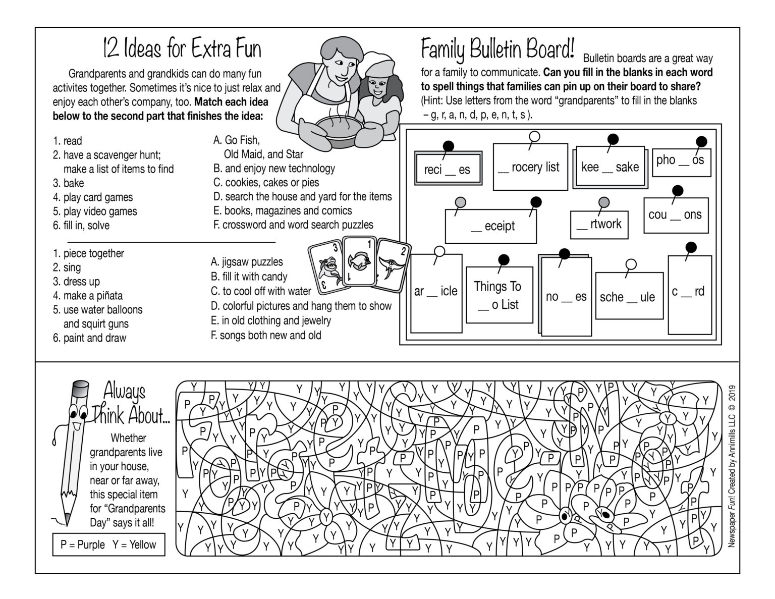 Grandparents Day Two-Page Activity Set and Puzzles | Made By Teachers