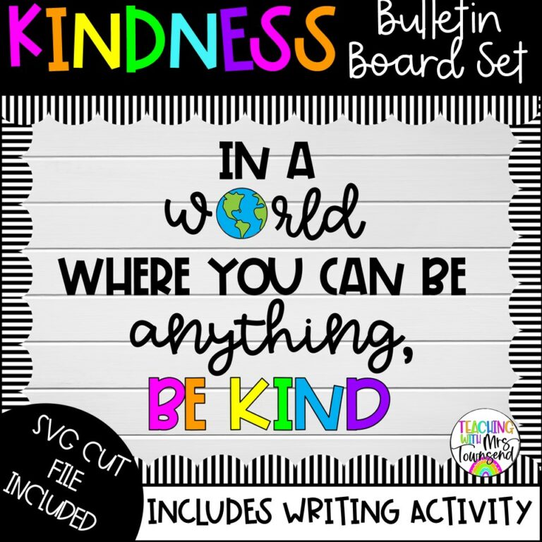 Be Kind Bulletin Board Set-Printable & SVG | Made By Teachers