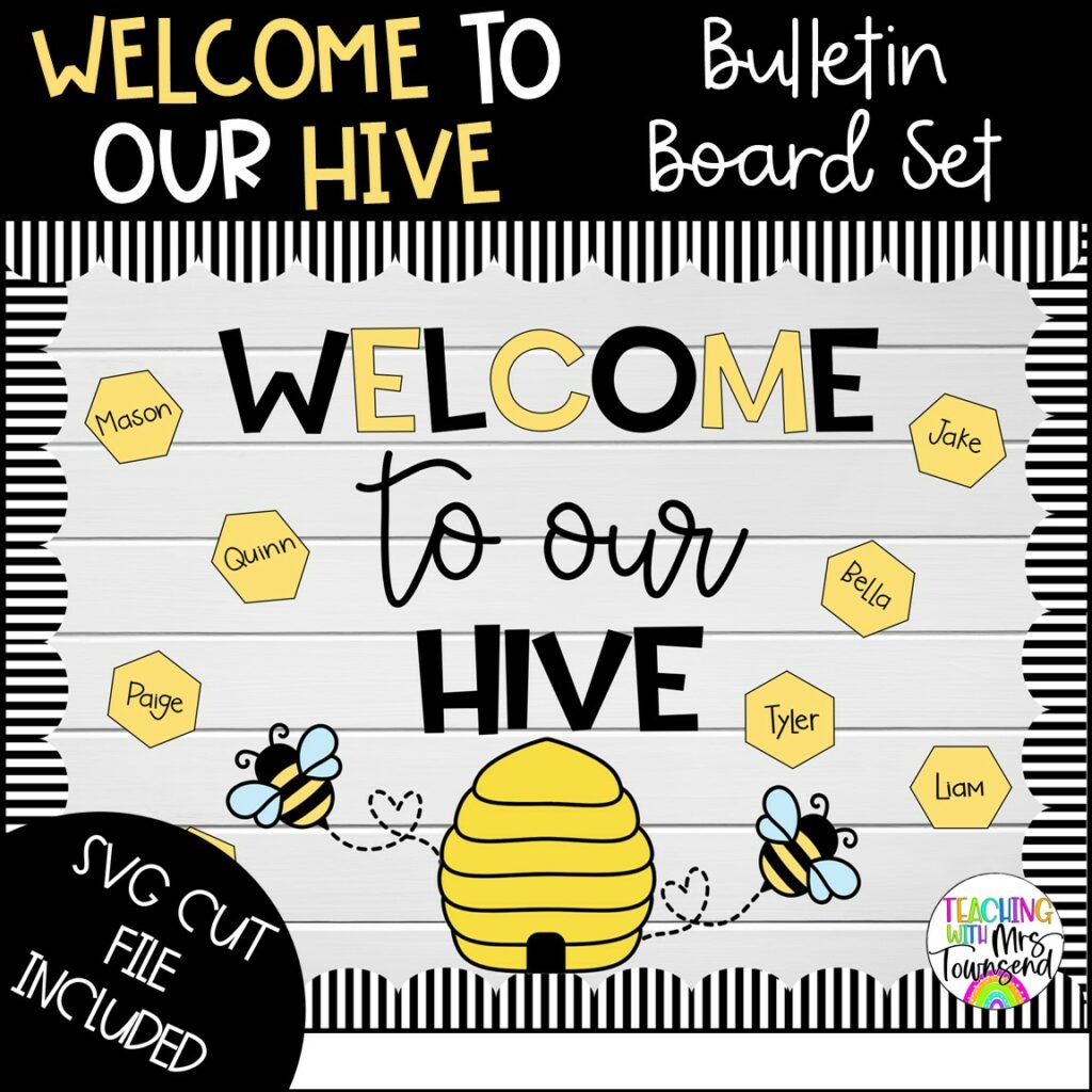 Welcome To Our Hive Bulletin Board Set - Made By Teachers