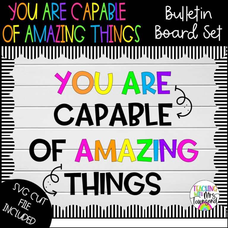 You Are Capable Of Amazing Things Bulletin Board Set | Made By Teachers