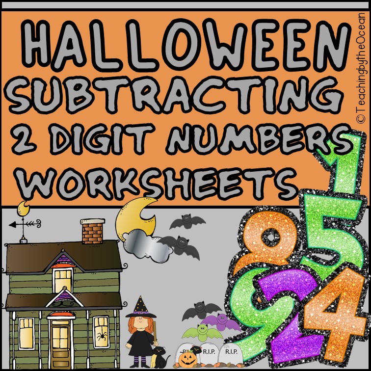 Subtracting 2 Digit Numbers Worksheets Halloween Themed Made By 
