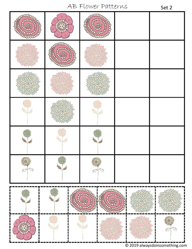 Pattern Worksheets | Preschool Math | Flower Patterns - Made By Teachers