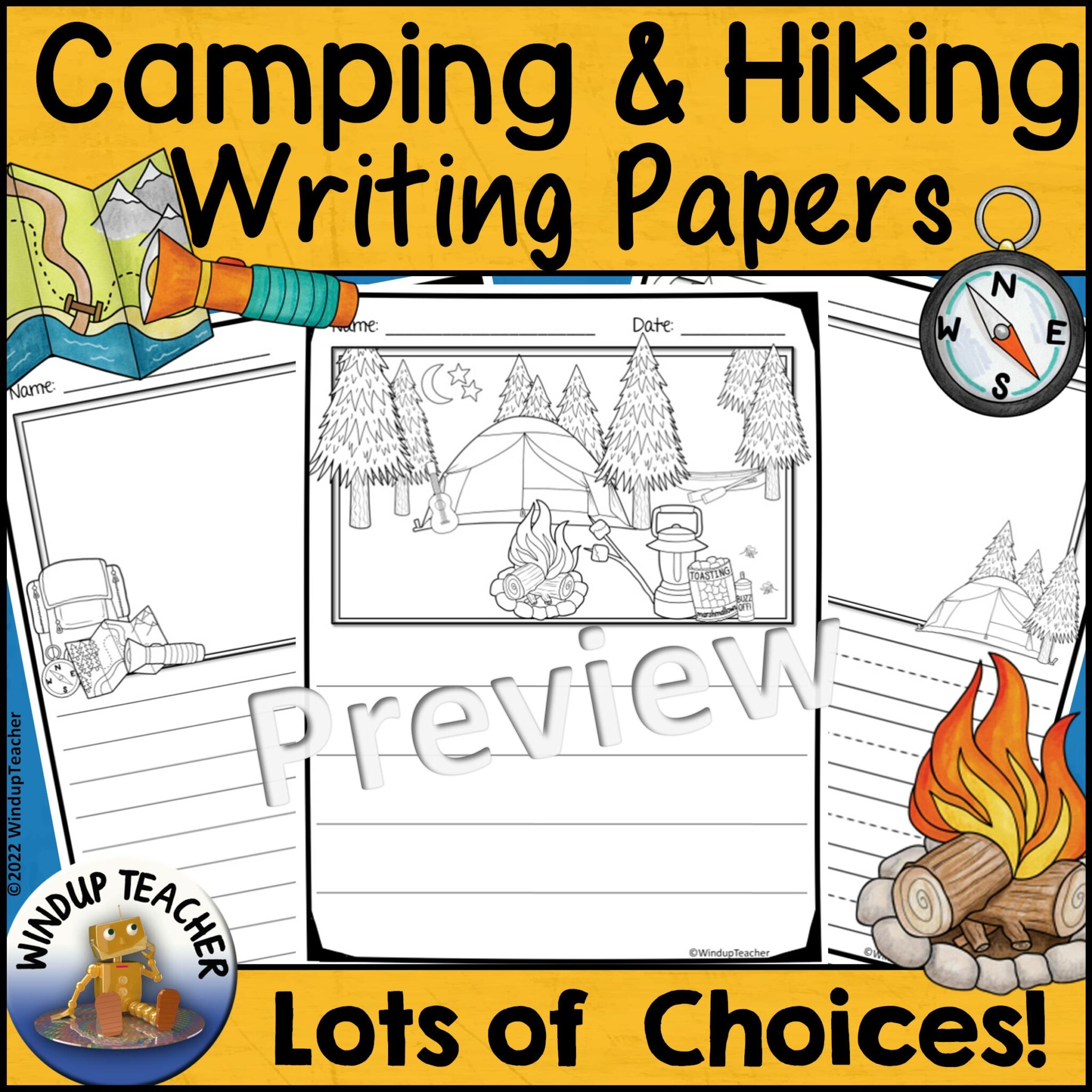 Summer Camp Writing Papers - Made By Teachers