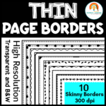 Black and White Page Borders | Skinny Border and Frame | Black and ...