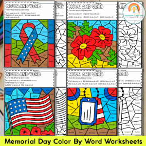 Memorial Day Color By Code | Memorial Day Coloring Pages | Nouns and ...