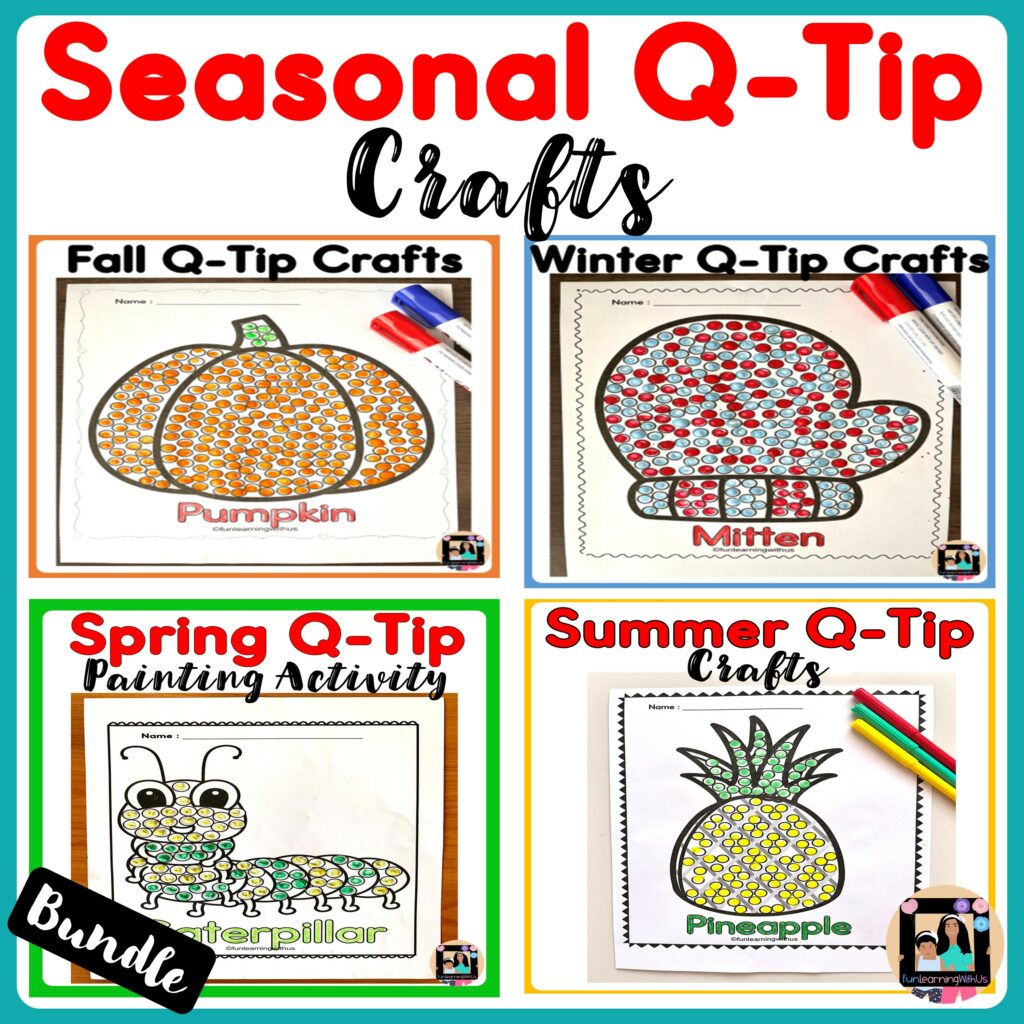 Seasonal Q-Tip crafts Bundle | Made By Teachers