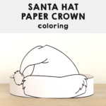 Santa Claus Paper Hat Printable Coloring Craft Winter Christmas ...