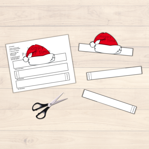 Santa Claus Paper Hat Printable Costume Craft Winter Christmas Activity ...