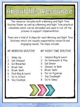 Morning & Night Time Routine Poster & Checklist - Made By Teachers