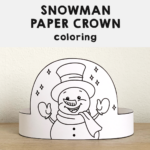 Snowman Paper Crown Printable Coloring Craft Winter Christmas Activity ...