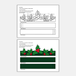 Holly Leaves Paper Crown Printable Coloring Craft Winter Christmas ...