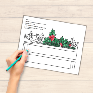 Holly Leaves Paper Crown Printable Coloring Craft Winter Christmas ...