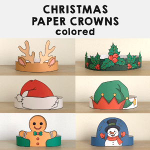 Winter Christmas Hats Crowns Printable Paper Costume Craft Activity ...