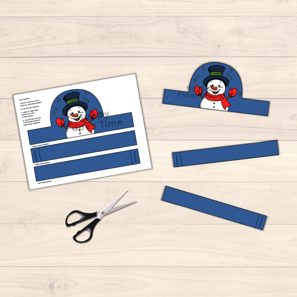 Winter Christmas Hats Crowns Printable Paper Costume Craft Activity ...