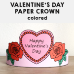 Valentine’s Day Paper Hats Crowns Printable Paper Coloring Craft ...