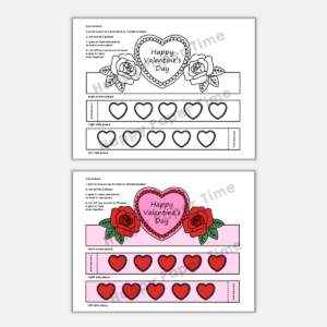 Happy Valentine’s Day Paper Crowns Printable Coloring Craft Activity ...