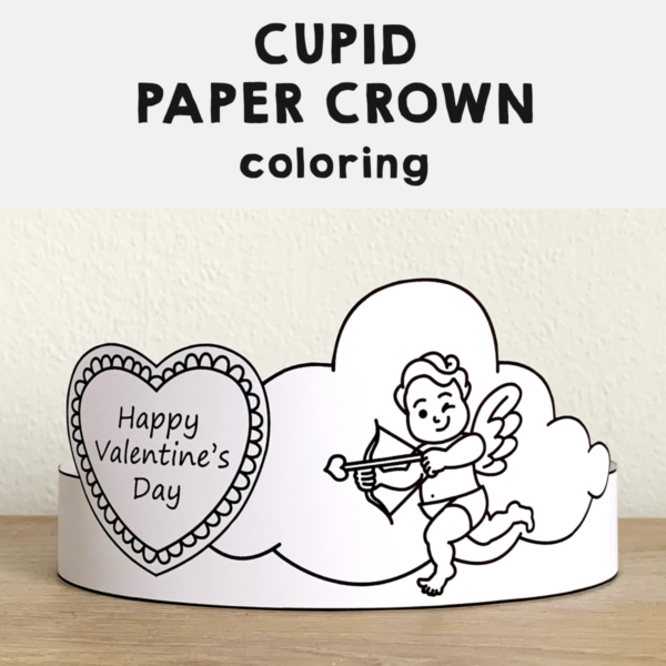 Valentine's Day Paper Hats Crowns Printable Paper Coloring Craft ...