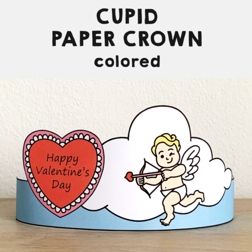 Heart Princess Paper Crown Printable Coloring Valentine Craft Activity ...