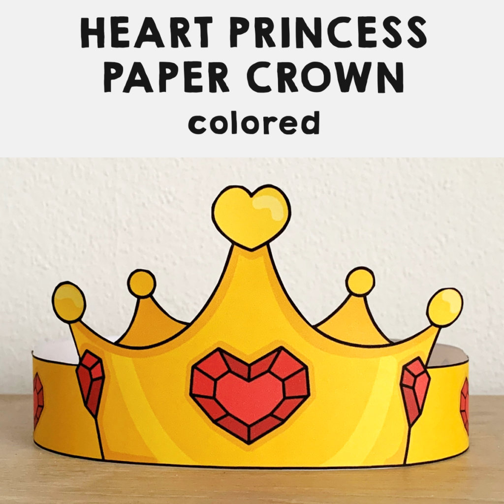 Heart Princess Paper Crown Printable Costume Valentine Craft Activity heart-princess-paper-crown-printable-costume-valentine-craft-activity