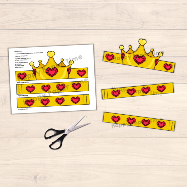 Valentine’s Day Paper Hats Crowns Printable Paper Costume Craft ...
