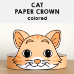 Cat Paper Crown Printable Costume Pets Animal Craft Activity | Made By ...