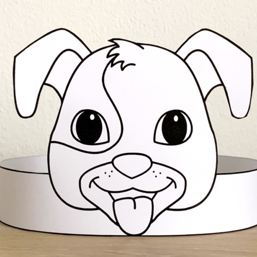 Dog Paper Crown Printable Coloring Pets Animal Craft Activity | Made By ...