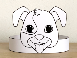 Dog Paper Crowns Printable Coloring Pets Animal Craft Activity | Made ...