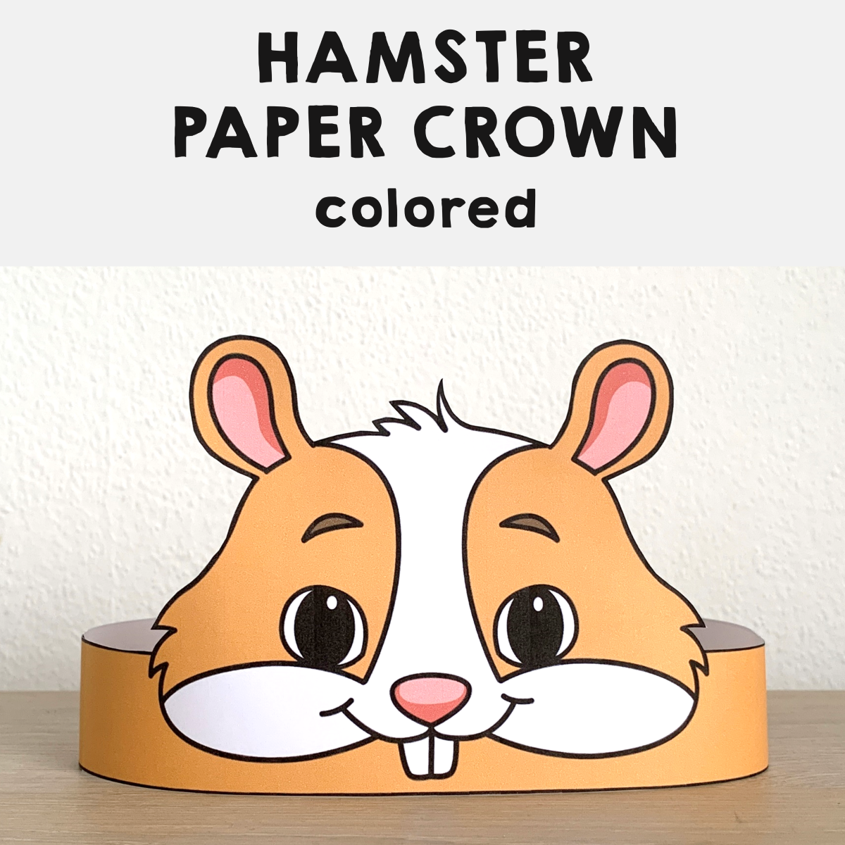 Hamster Paper Crown Printable Costume Pets Animal Craft Activity | Made ...