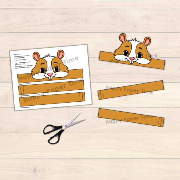 Hamster Paper Crown Printable Costume Pets Animal Craft Activity - Made ...