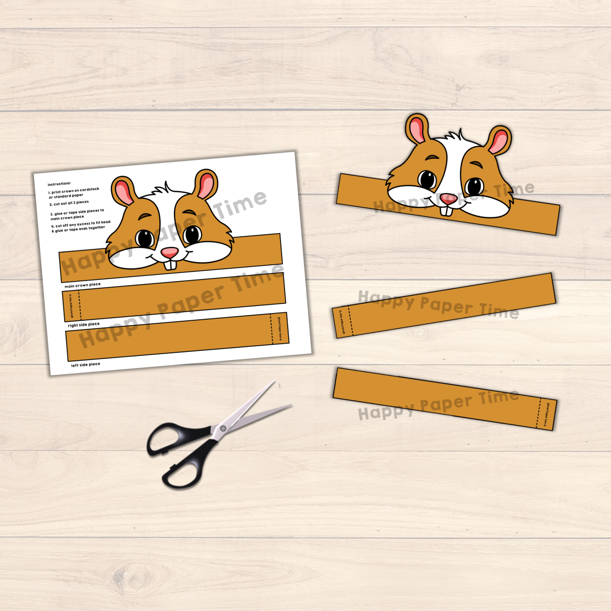 Hamster Paper Crown Printable Costume Pets Animal Craft Activity | Made ...