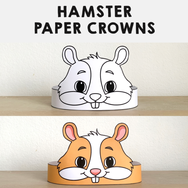 Hamster Paper Crowns Printable Coloring Pets Animal Craft Activity ...