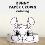 Rabbit Bunny Paper Crown Printable Coloring Pets Animal Craft Activity ...