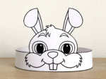 Rabbit Bunny Paper Crown Printable Coloring Pets Animal Craft Activity ...