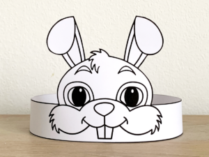 Rabbit Bunny Paper Crown Printable Coloring Pets Animal Craft Activity ...