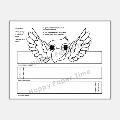 Parrot Bird Paper Crown Printable Coloring Pets Animal Craft Activity ...
