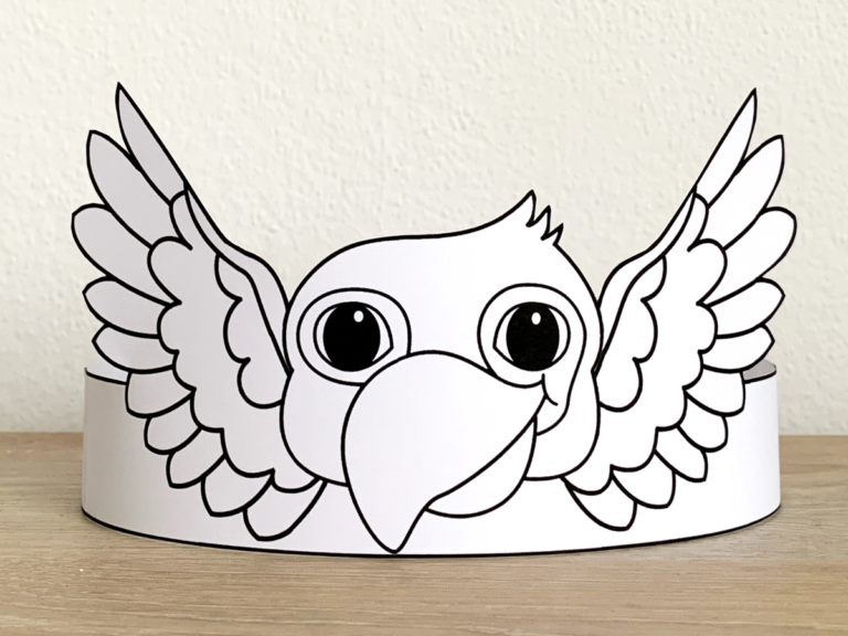 Parrot Bird Paper Crown Printable Coloring Pets Animal Craft Activity ...