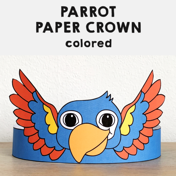 Parrot Bird Paper Crown Printable Costume Pets Animal Craft Activity ...