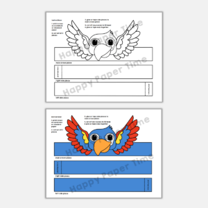 Parrot Bird Paper Crowns Printable Coloring Pets Animal Craft Activity ...