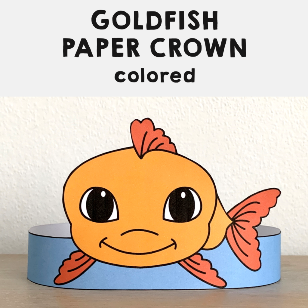Goldfish Paper Crown Printable Costume Pets Animal Craft Activity ...