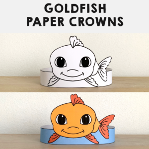 Goldfish Paper Crowns Printable Coloring Pets Animal Craft Activity ...