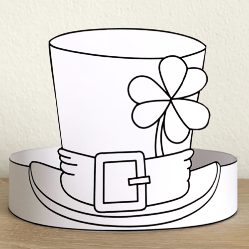 Leprechaun Paper Hat Printable Coloring St. Patrick's Day Craft ...