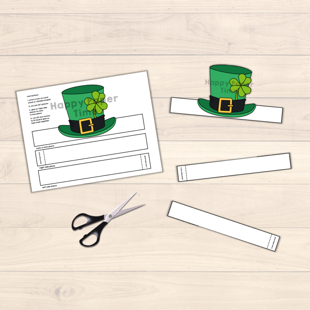 Leprechaun Paper Hat Printable Costume St. Patrick’s Day Craft Activity ...