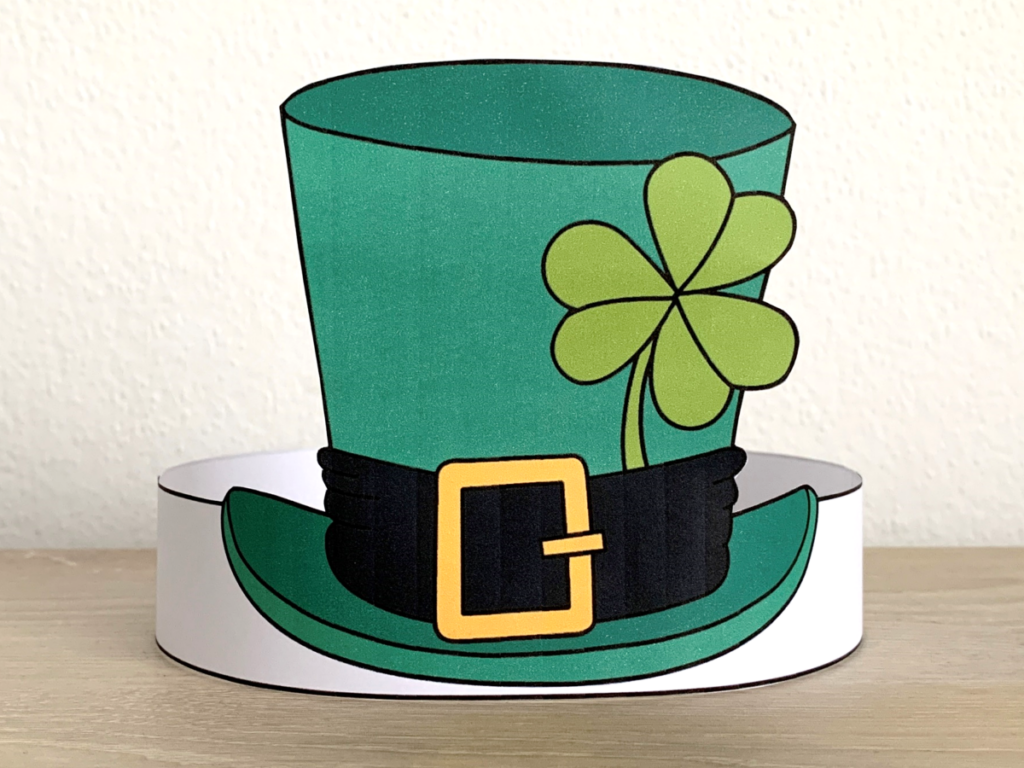Leprechaun Paper Hats Printable Coloring St. Patrick’s Day Craft ...