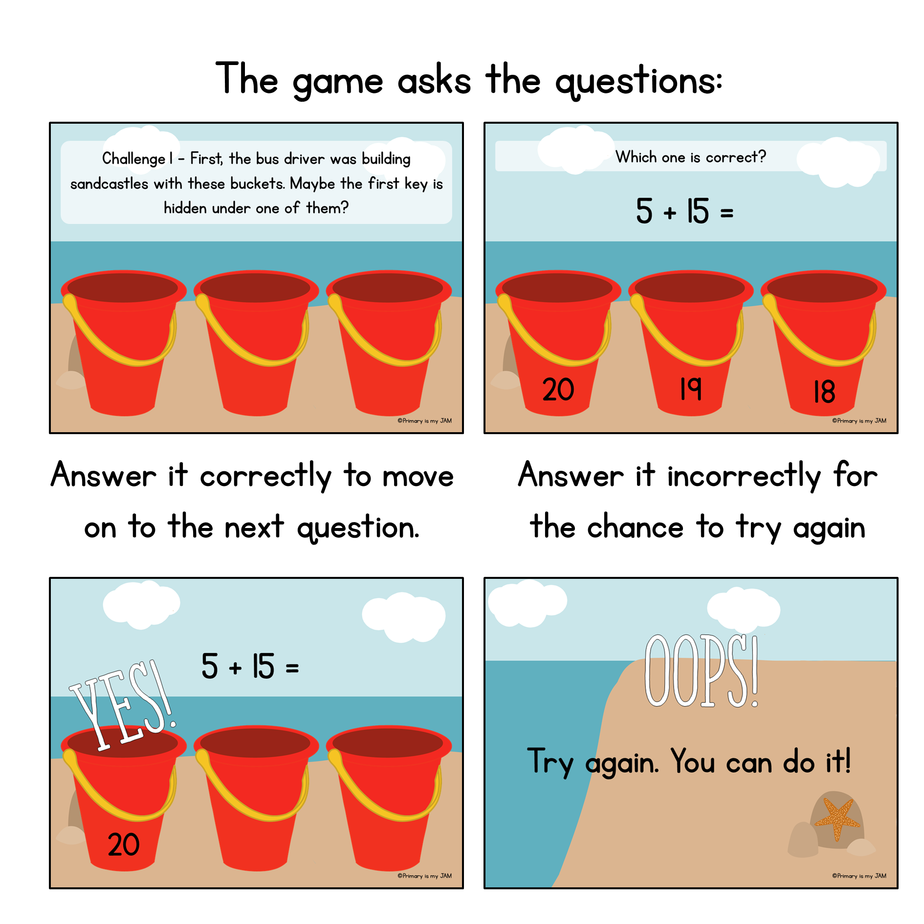 Grade 1 Summer Addition and Subtraction to 20 Digital Escape Room ...