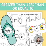 Summer Comparing Numbers to 20 - Greater than, less than or equal to ...