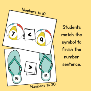 Summer Comparing Numbers to 20 - Greater than, less than or equal to ...
