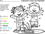 Summer Color by Number, Addition & Subtraction Within 10 | Made By Teachers