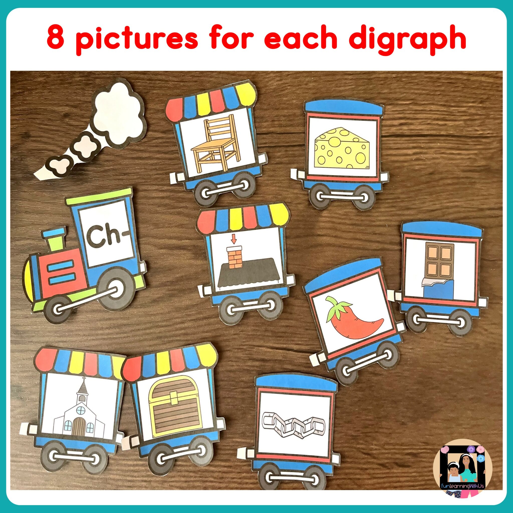 Beginning Digraph Train Crafts Kindergarten Literacy Center Activity ...